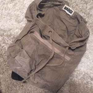 badge | Bags | Badge Army Green Vintage Drawstring Backpack | Poshmark